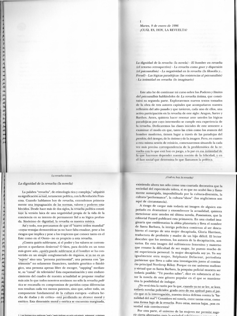 Kristeva La Revuelta Íntima | PDF