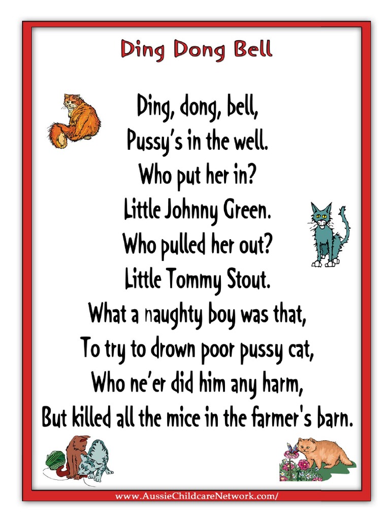 Ding Dong Bell Printable Nursery Rhymes | PDF