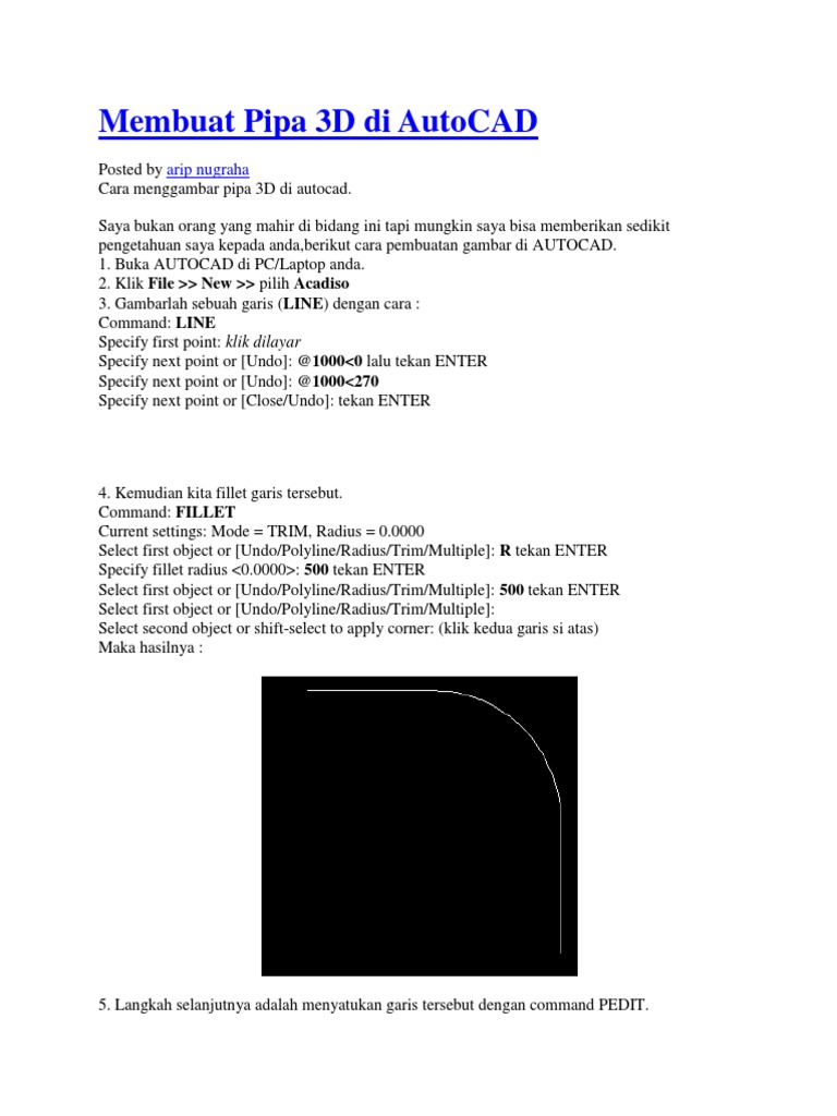 Membuat Pipa 3D Di AutoCAD | PDF