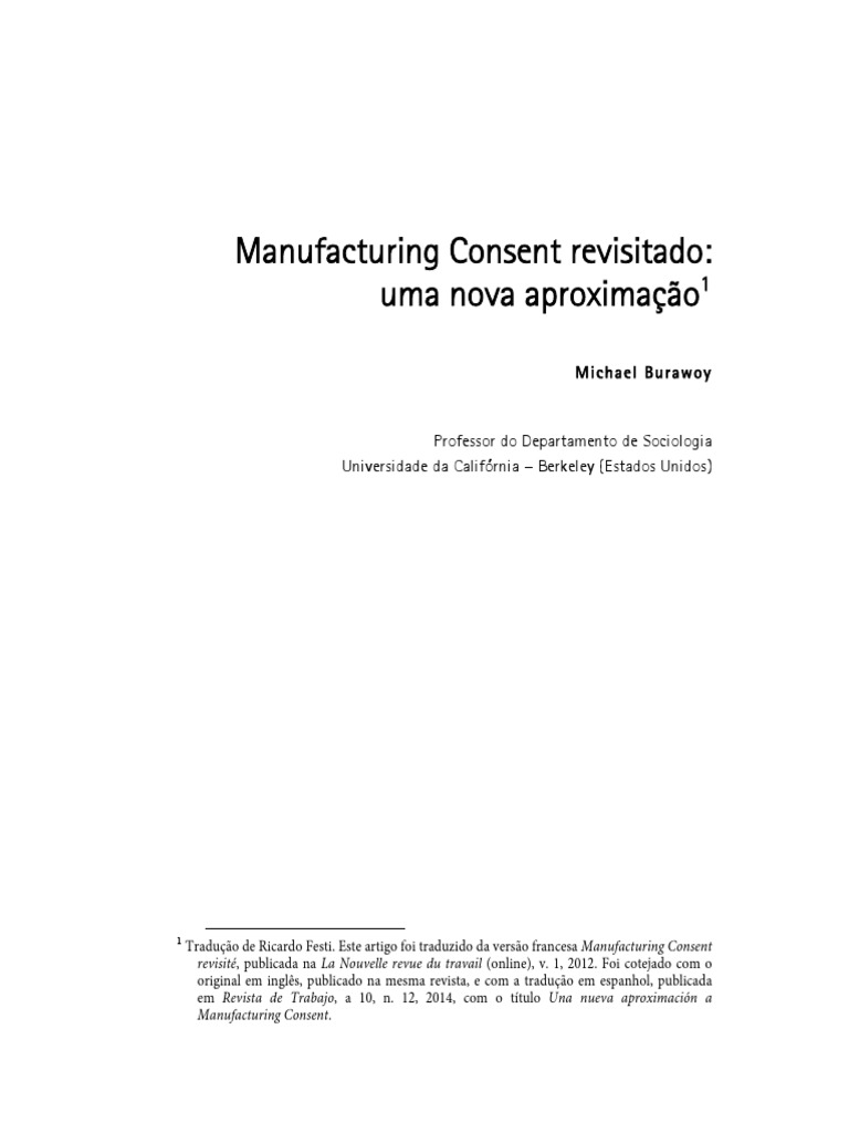 Sobre Burawoy 2017 PDF | PDF | Sociologia | Marxismo