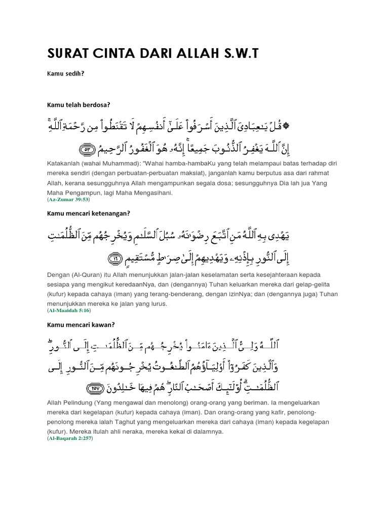 Surat Cinta Dari Allah | PDF