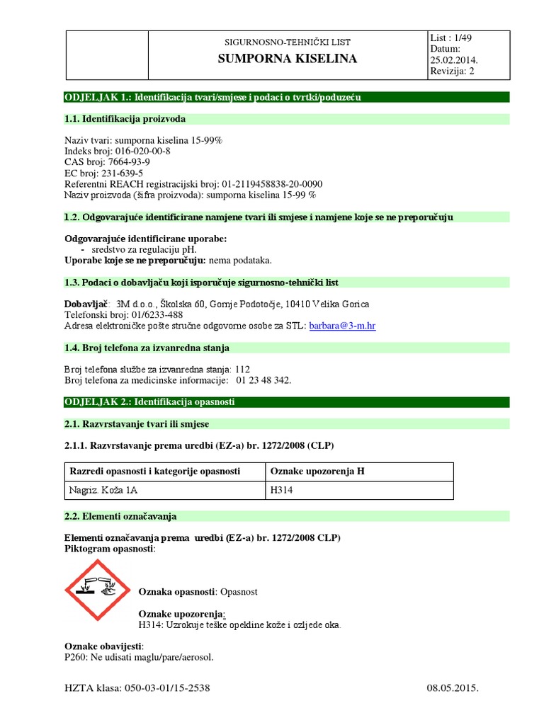 STL Sumporna Kiselina Hzta | PDF