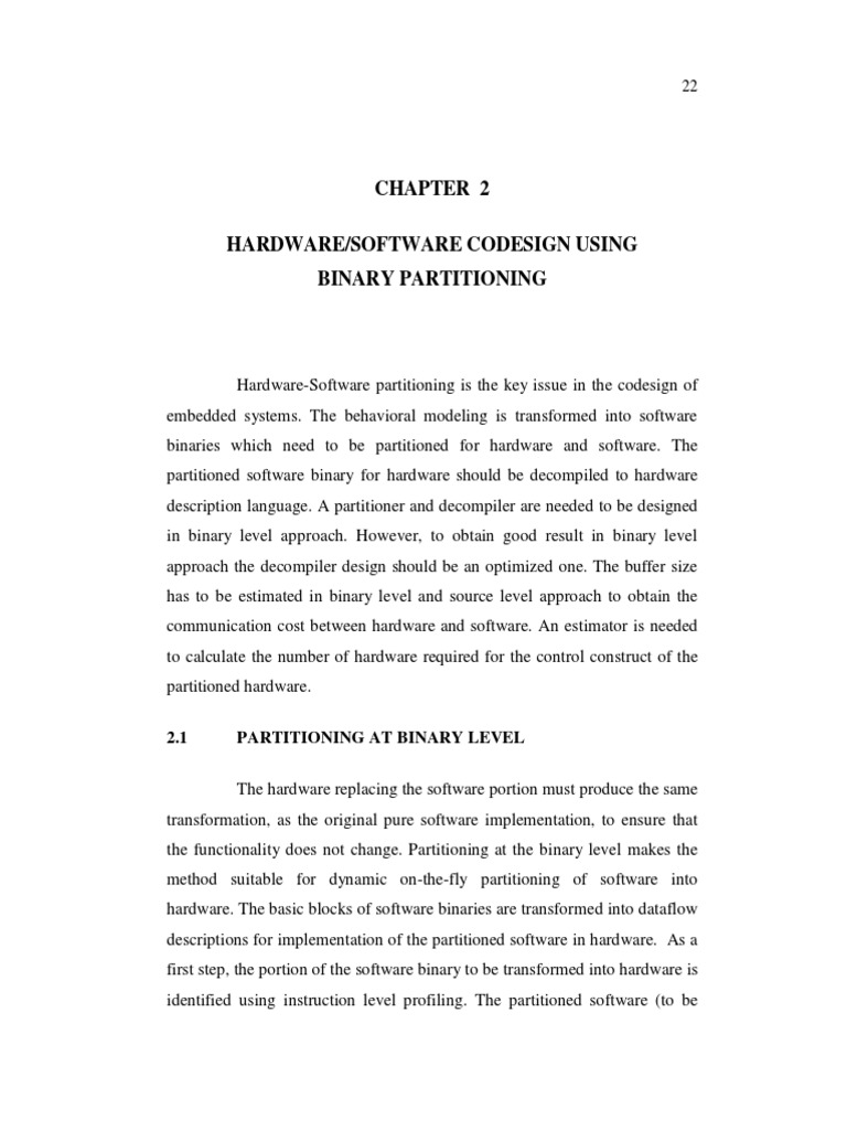 Hardwaresoftware Codesign Using Binary Partitioning Pdf Program Optimization System On A Chip 