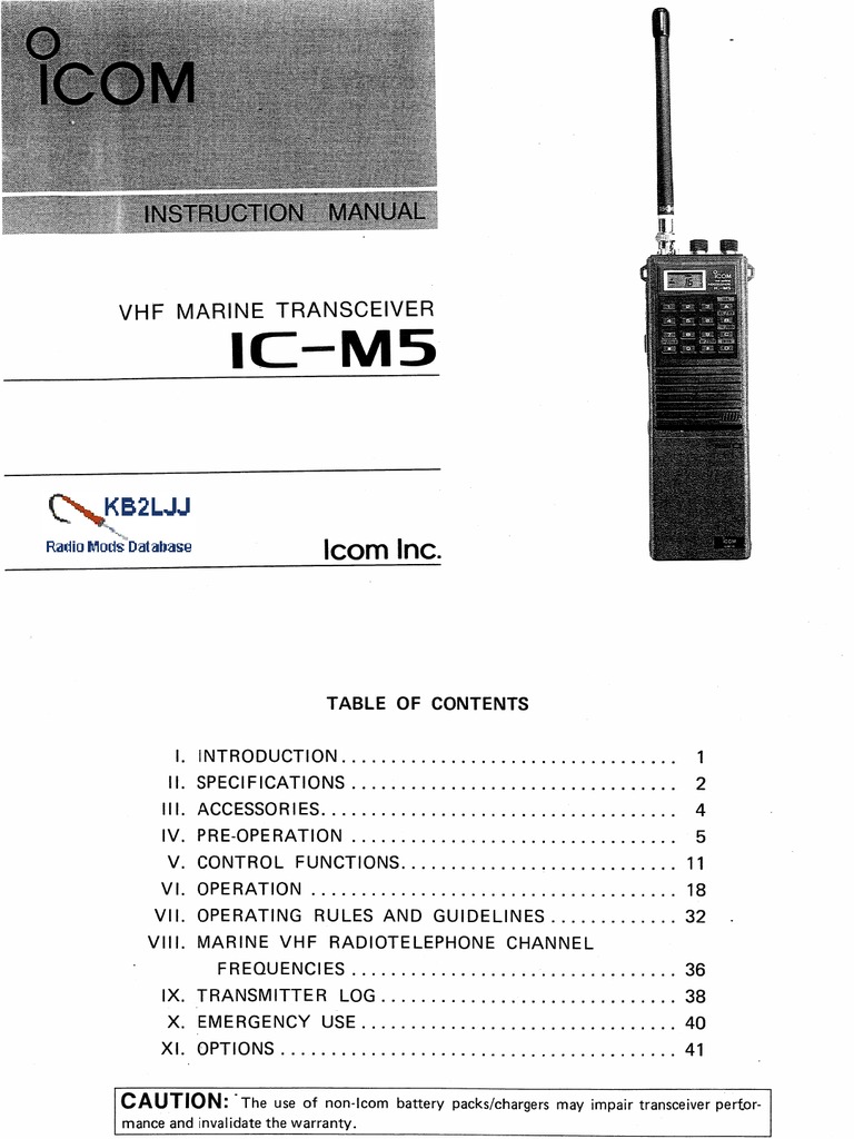 Icom IC-M5 Instruction Manual | PDF