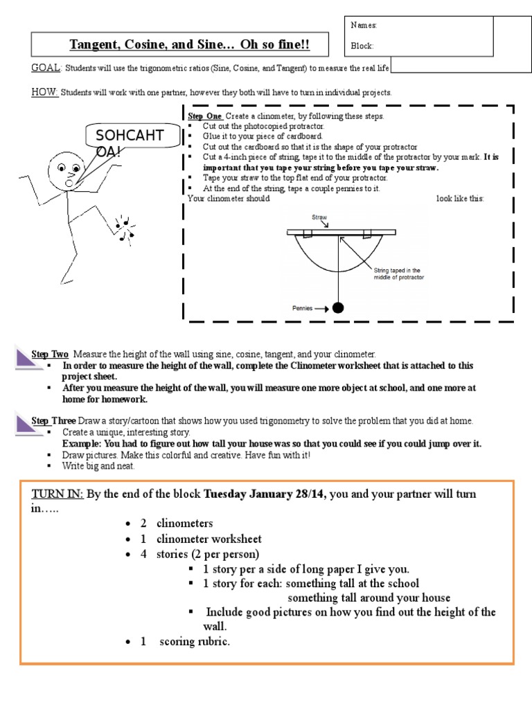 Trigonometry Project Information Sheet | PDF | Trigonometric Functions ...