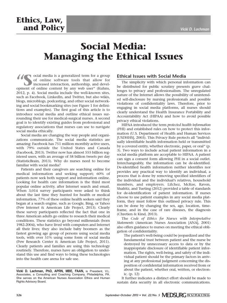 Social Media Ethical Issues | PDF | Social Media | Popular Culture ...