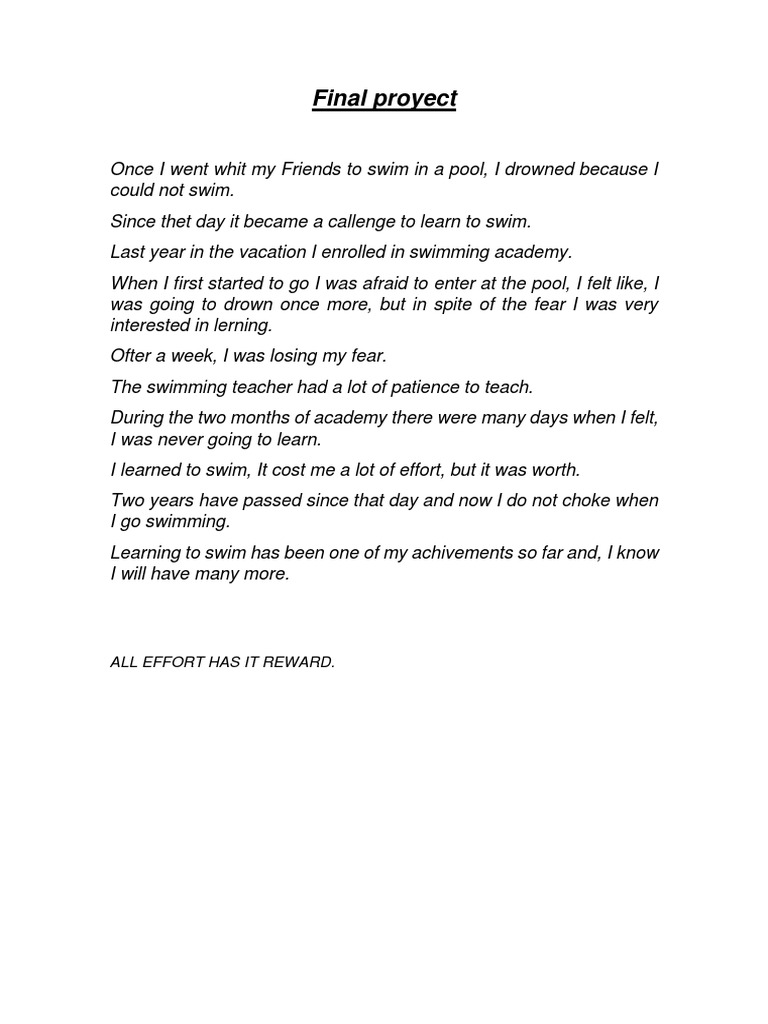 Final Proyect: All Effort Has It Reward | PDF