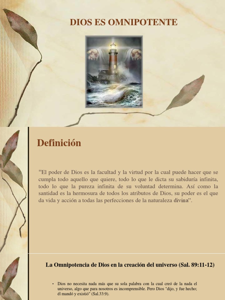 Dios Es Omnipotente | PDF | Omnipotencia | Dios