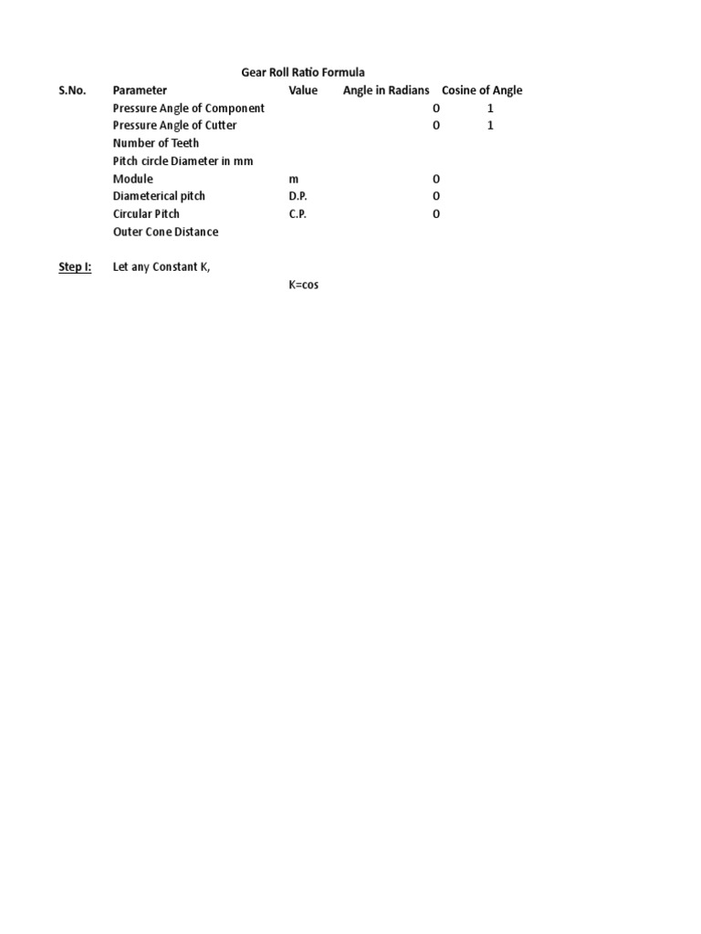 Gear Roll Ratio New | PDF