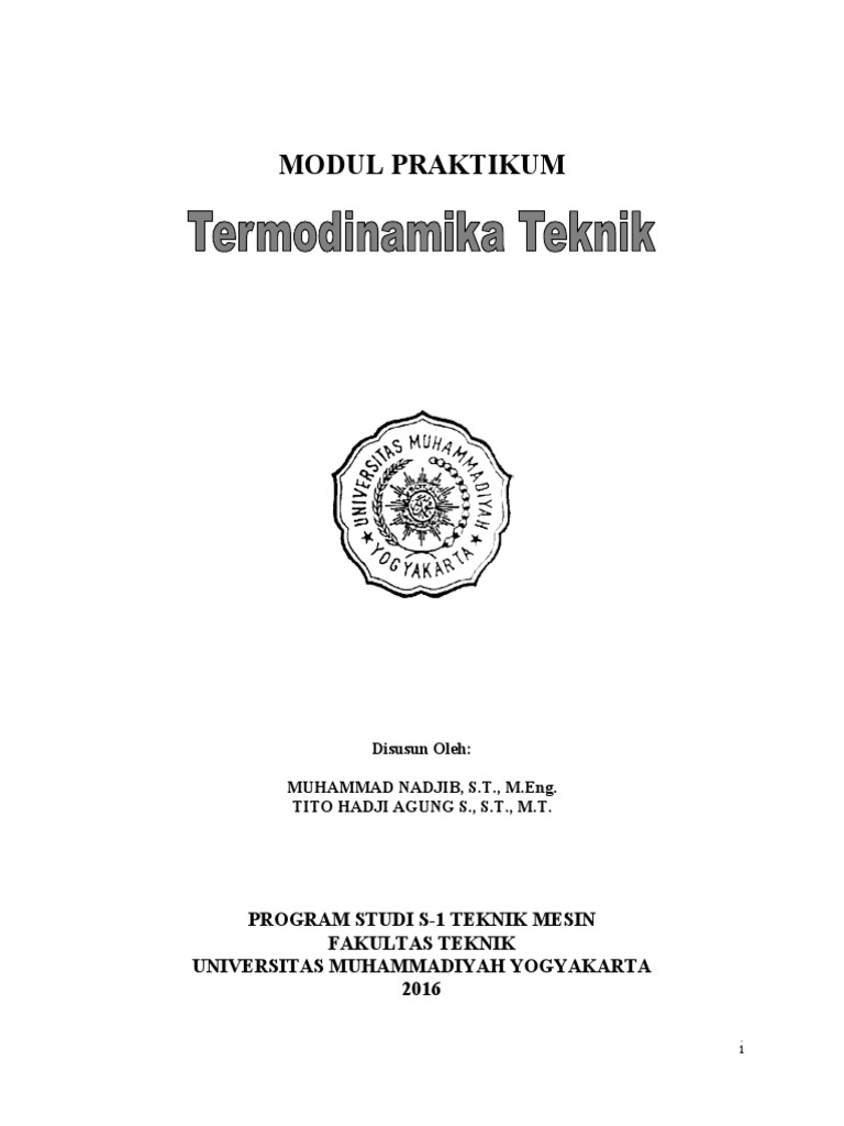 Modul Praktikum Termodinamika Terknik - Fix | PDF