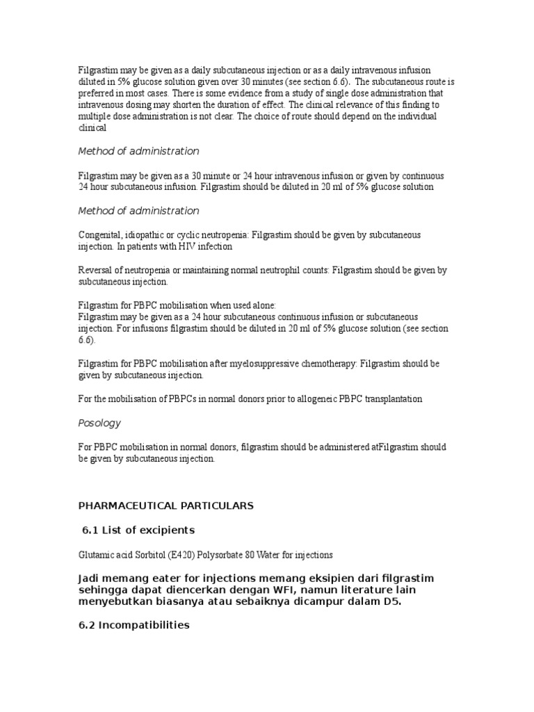 Filgrastim | PDF | Intravenous Therapy | Chemotherapy