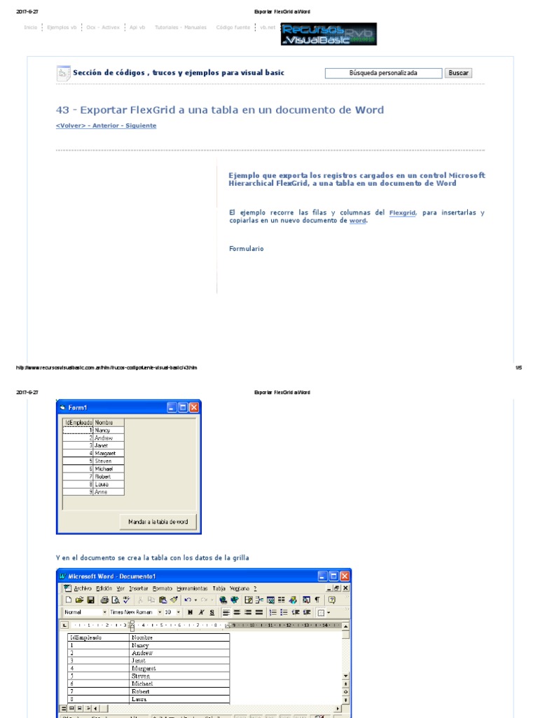 Exportar FlexGrid A Word | PDF | Active X Data Objects | Software de Microsoft