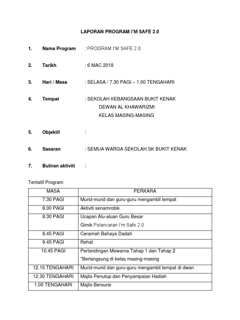 Contoh Laporan Program Antidadah | PDF