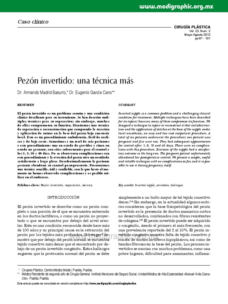 Pezon Invertido | PDF | Cirugía | Medicina CLINICA