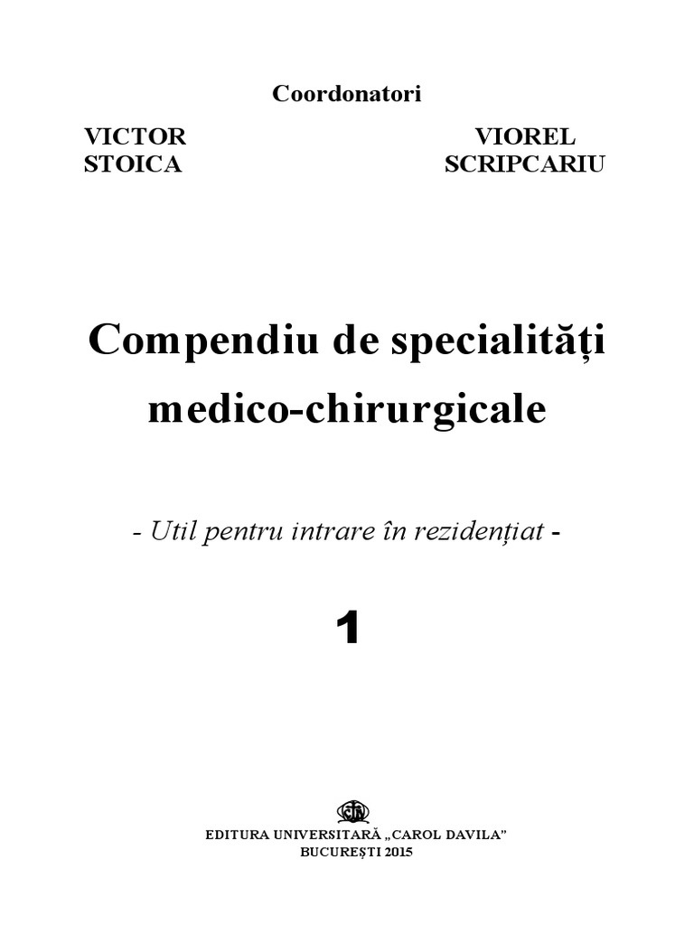 Compendiu Rezidentiat-Volum-1 PDF | PDF