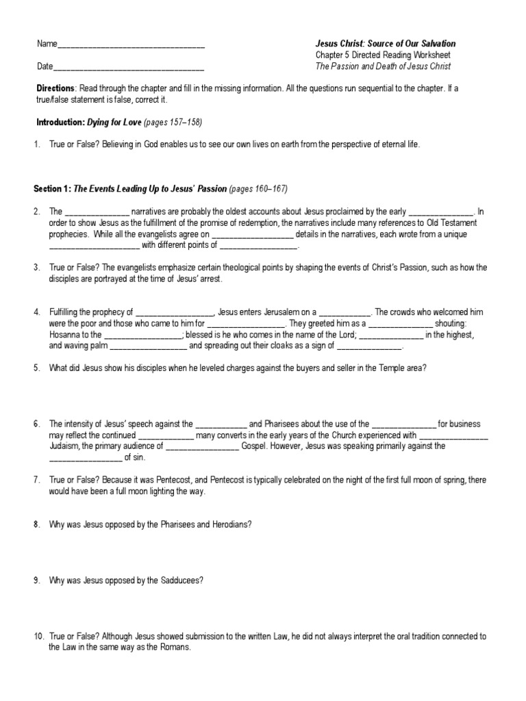 Jesus' Passion: A Study Guide | PDF | Crucifixion Of Jesus | Jesus