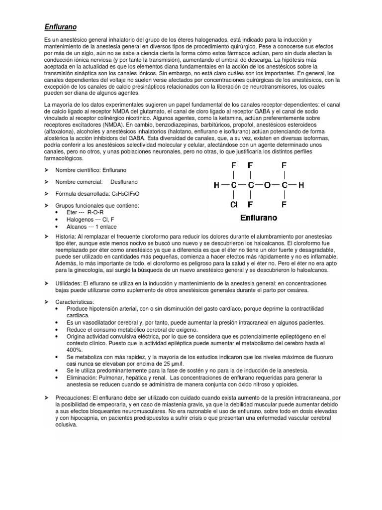 Enflurano | PDF | Anestesia | Receptor Nmda