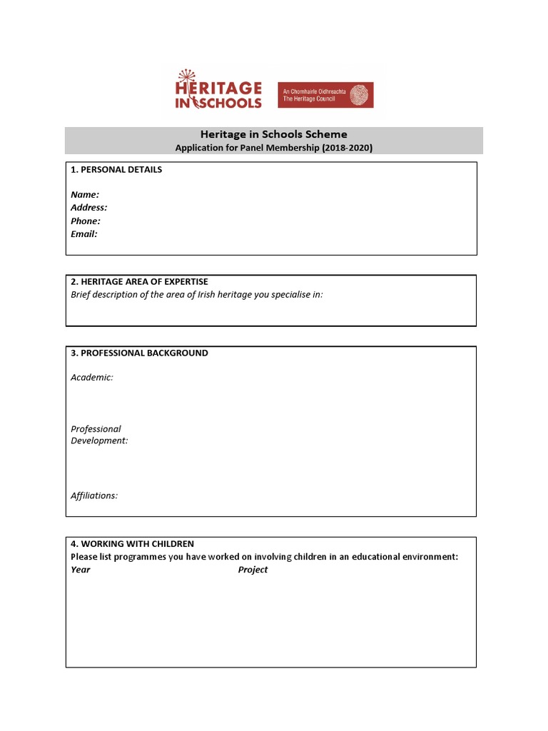HIS Panel Application Form v1 MW | PDF