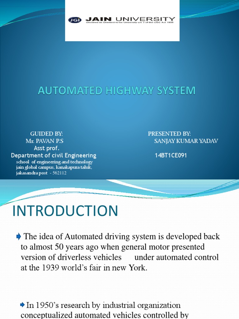 Automated Highway System Overview | PDF | Autonomous Car | Automation