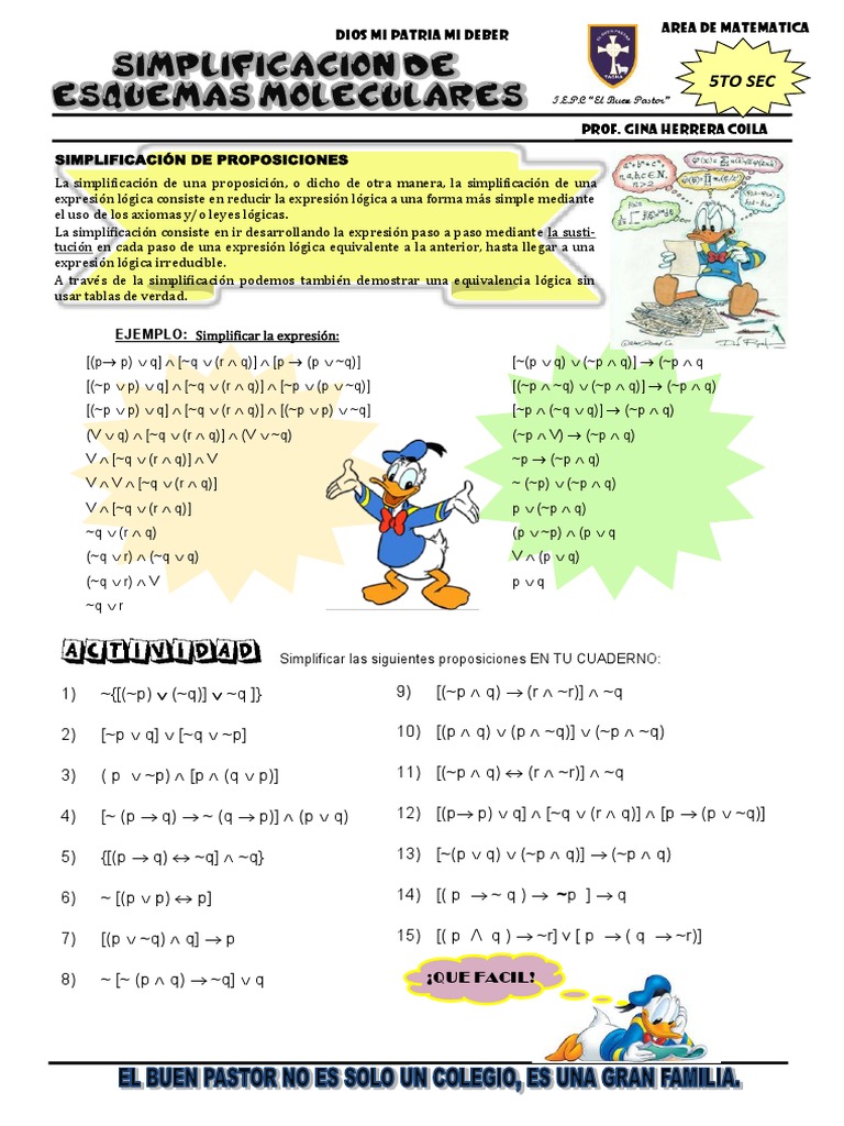 Simpificacion Esquemas Moleculares 5to Sec 6 de Marzo | PDF | Enseñanza de matemática | Razonamiento