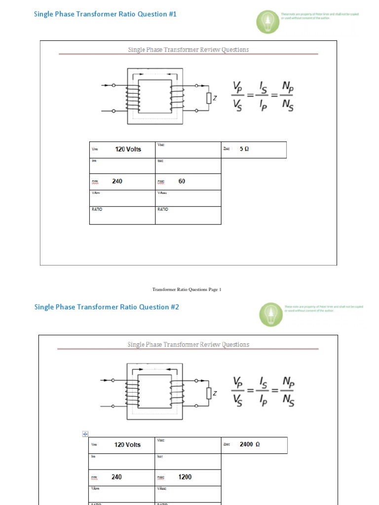 3 Phase Transformer Ratio Questions | PDF | Electrical Engineering ...