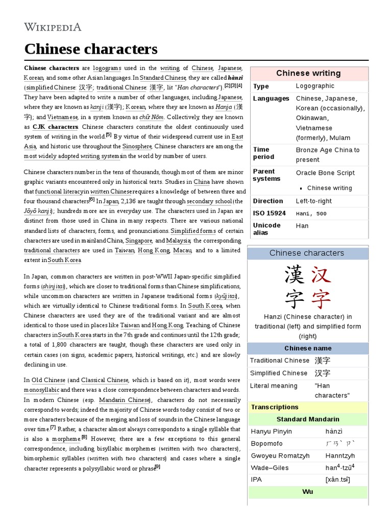 Chinese Characters | PDF | Chinese Characters | Kanji