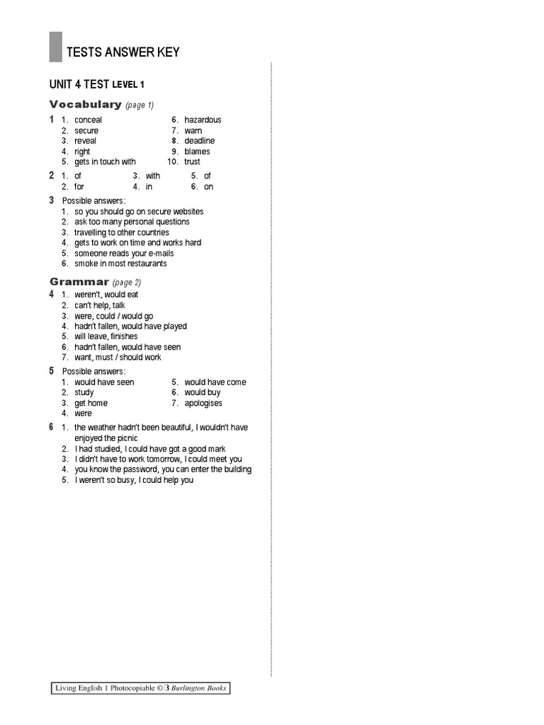 Test Unit 4 With Anwers | PDF