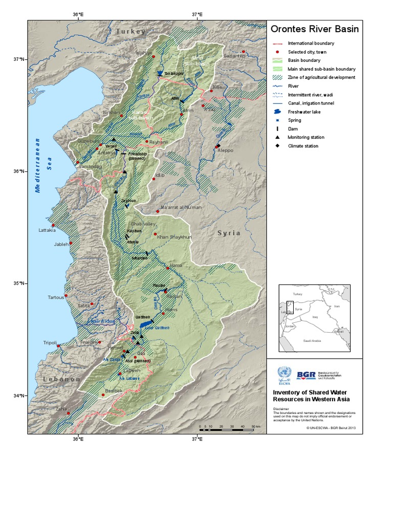 Chapter 07 Orontes River Basin Map | PDF | Earth Sciences | Geography