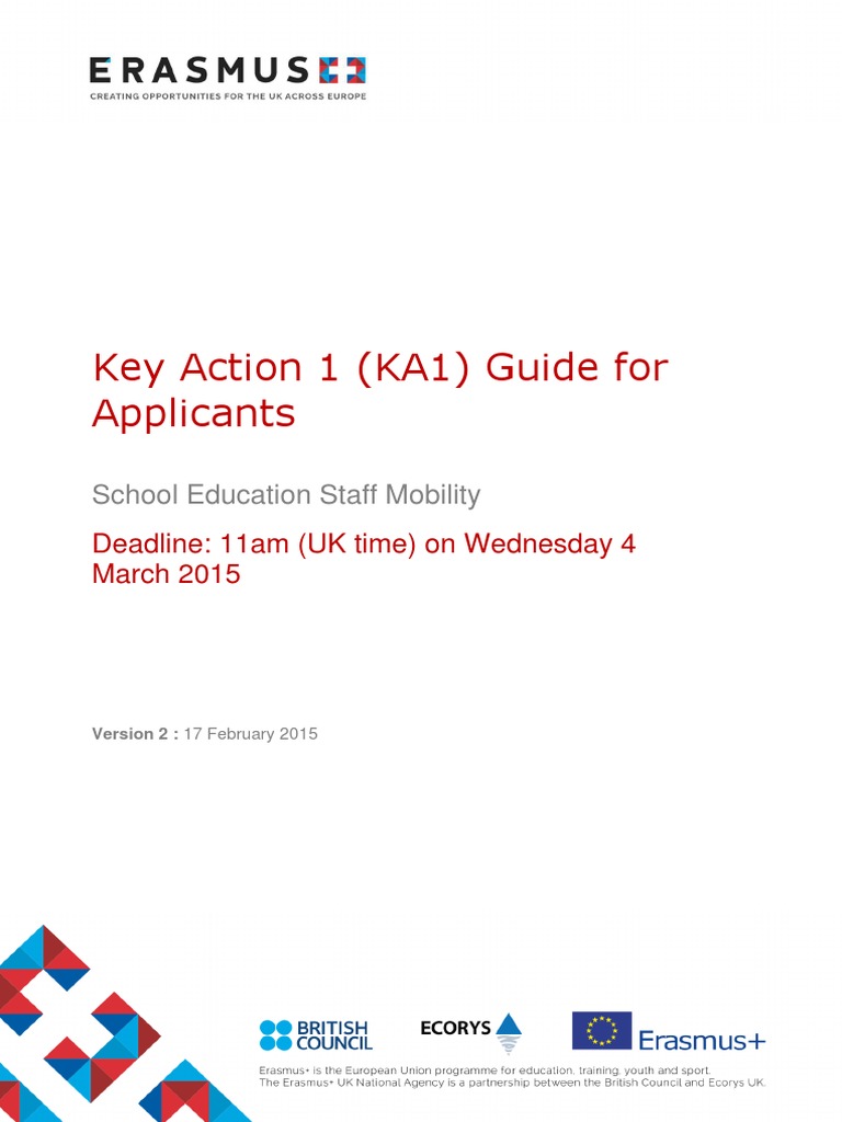 Guide For Applicants Key Action 1 Schools 2015 Version 2 | Download ...