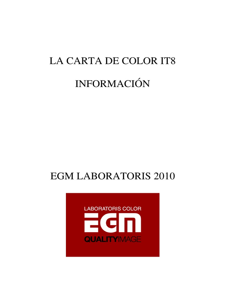 La Carta de Color It8 PDF | PDF | Color | Escáner de imagen
