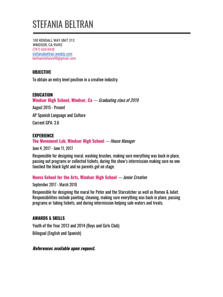 Resume Final Draft 1 | PDF