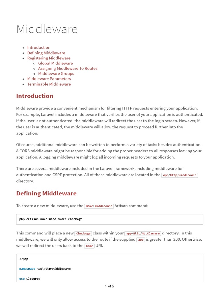 12 Middleware Laravel The Php Framework For Web Artisans Pdf Hypertext Transfer Protocol 