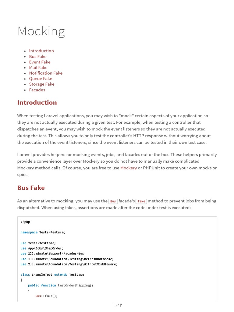 60 Mocking Laravel The Php Framework For Web Artisans Pdf Data