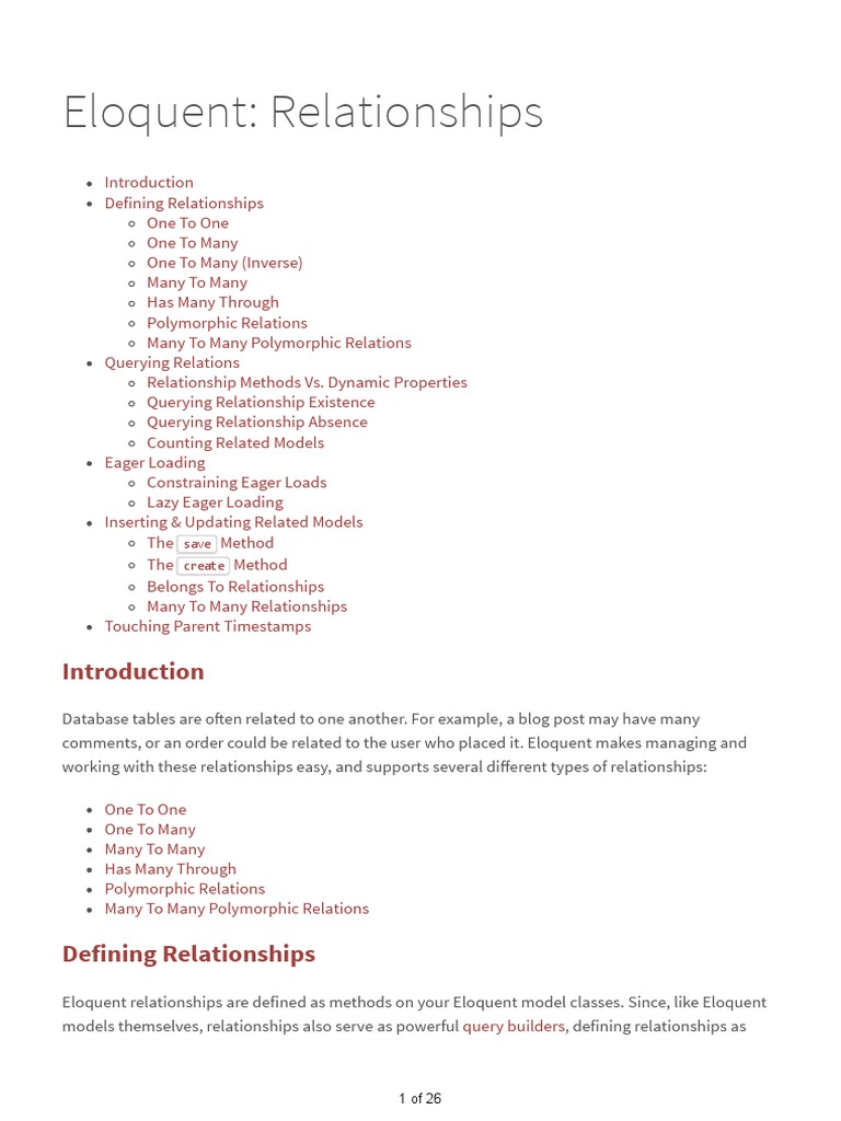 51 Eloquent Relationships Laravel The Php Framework For Web