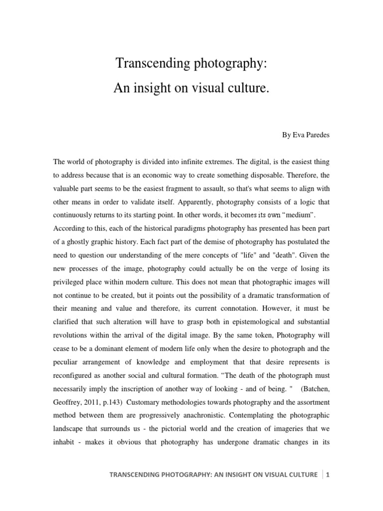 Transcending Photography: Redefining Visual Culture in the Digital Age ...