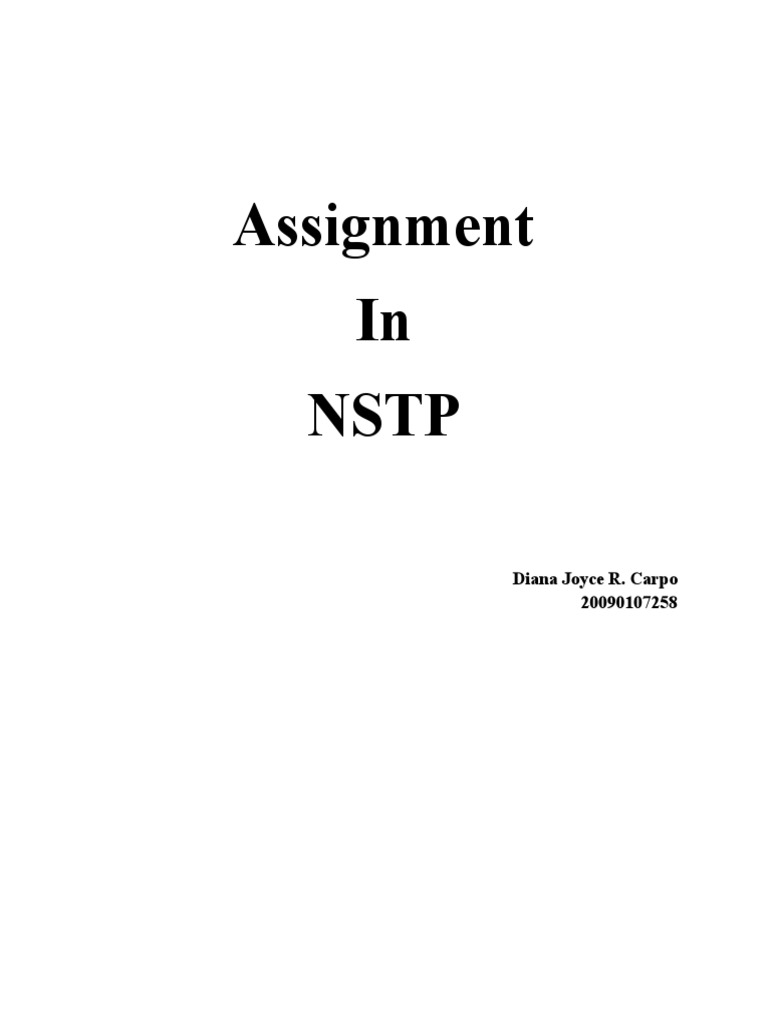 Assignment in NSTP: Diana Joyce R. Carpo 20090107258 | PDF | First Aid | Clinical Medicine