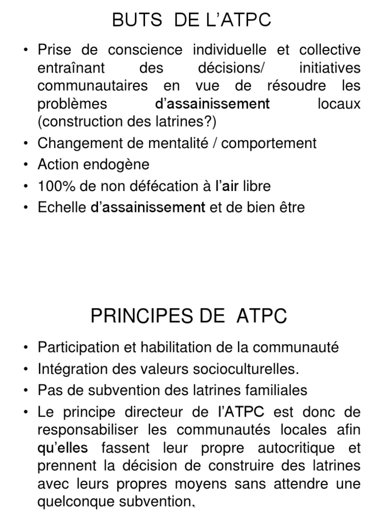 Introduction À l'ATPC | PDF | Latrines | Assainissement