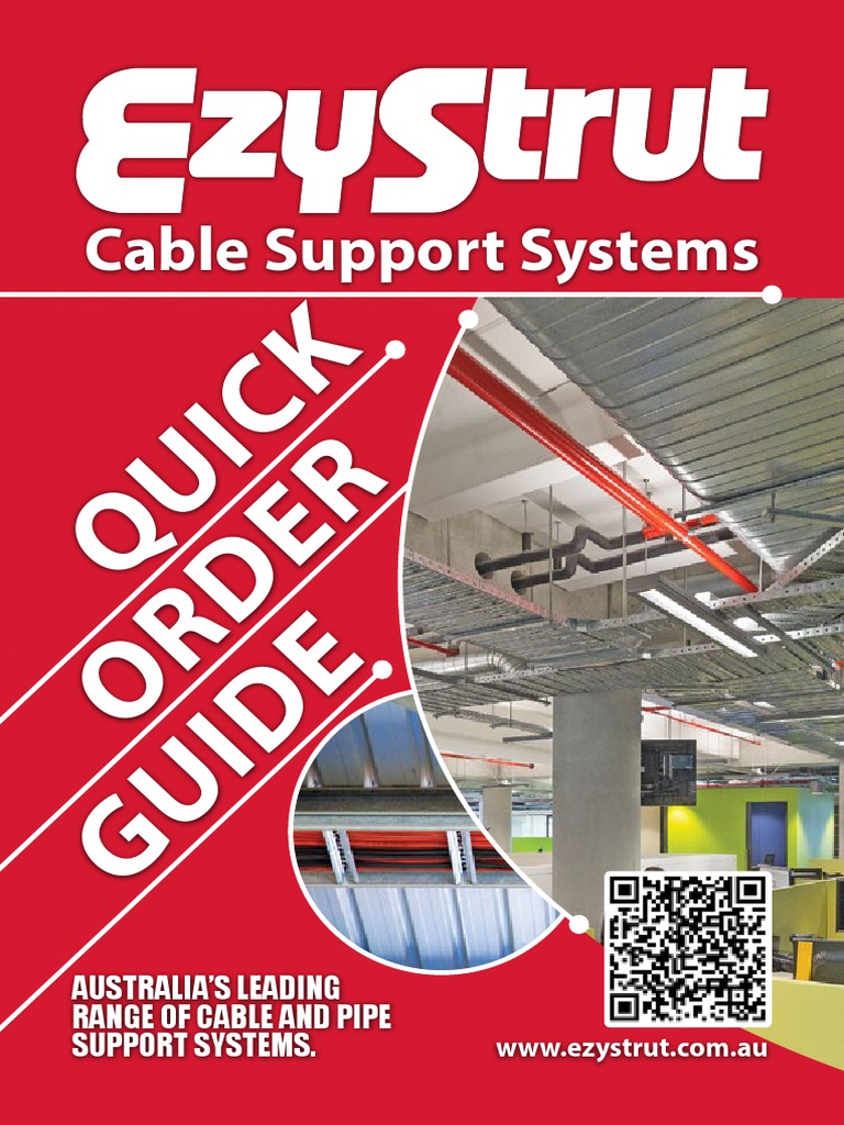 EzyStrut Cable Support Quick Order Guide 2015 | PDF | Galvanization | Pipe (Fluid Conveyance)