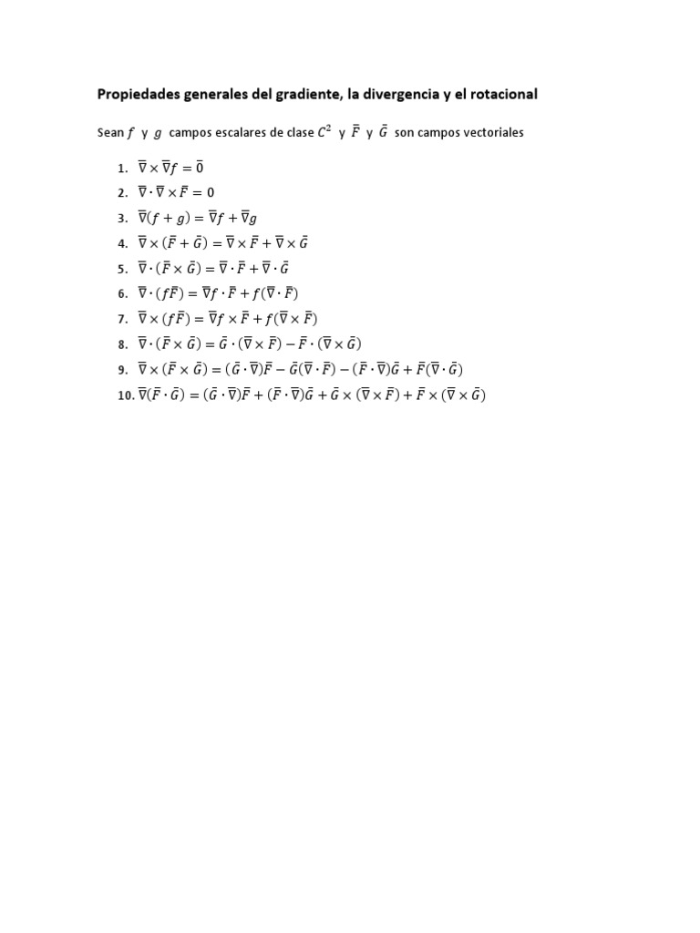 Propiedades Generales Del Gradiente | PDF