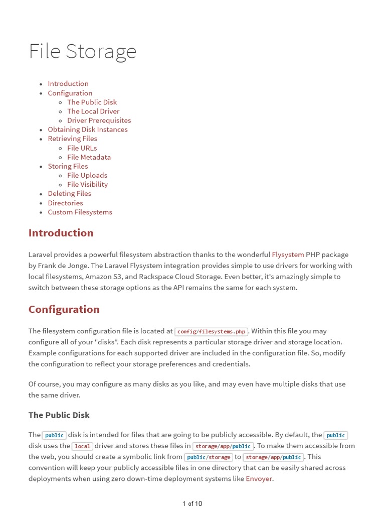 37 File Storage Laravel The Php Framework For Web Artisans Pdf File System Computer File
