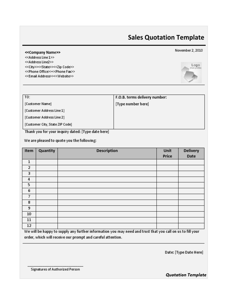 Quotation Template | PDF