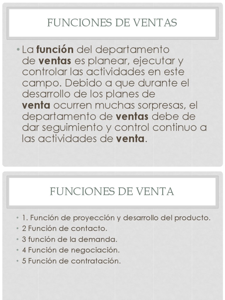 Funciones de Ventas | PDF | Negocios