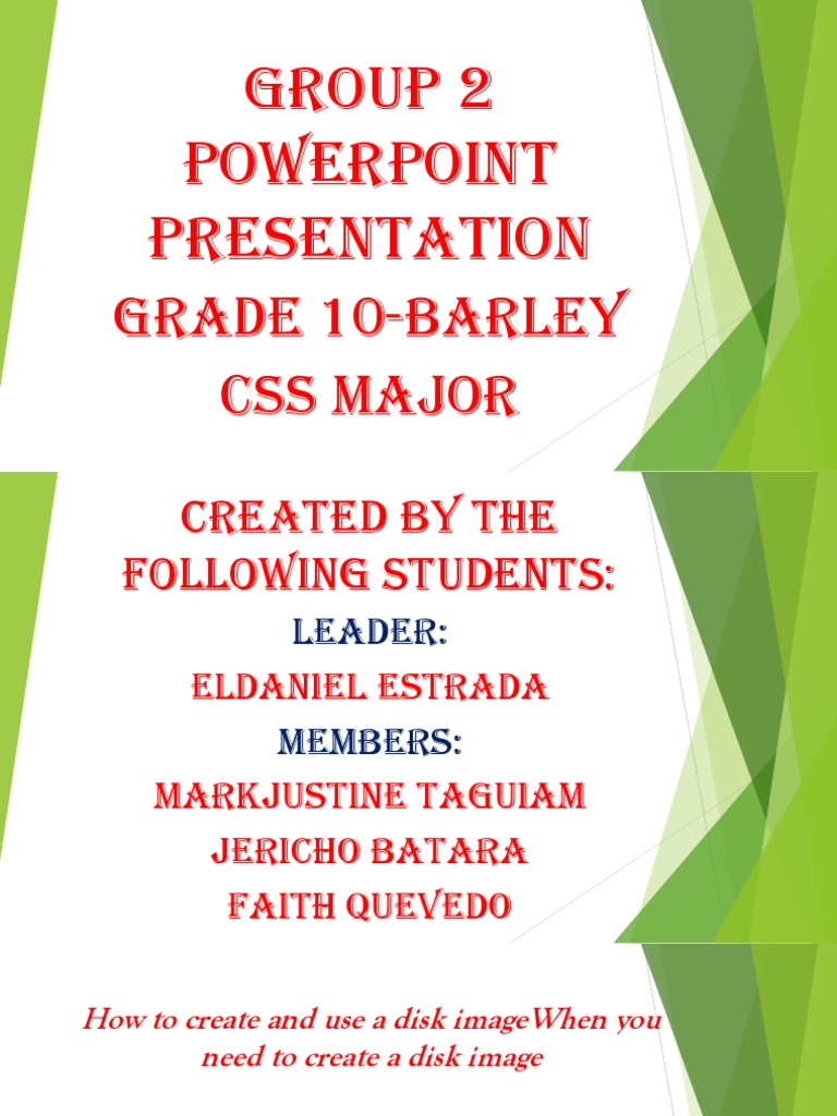 Group 2 Powerpoint Presentation: Grade 10-Barley Css Major | Download ...