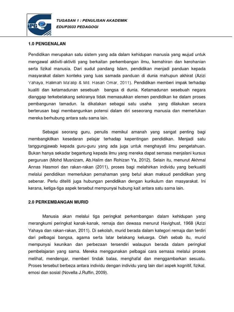 Tugasan 1 Penulisan Akademik | PDF