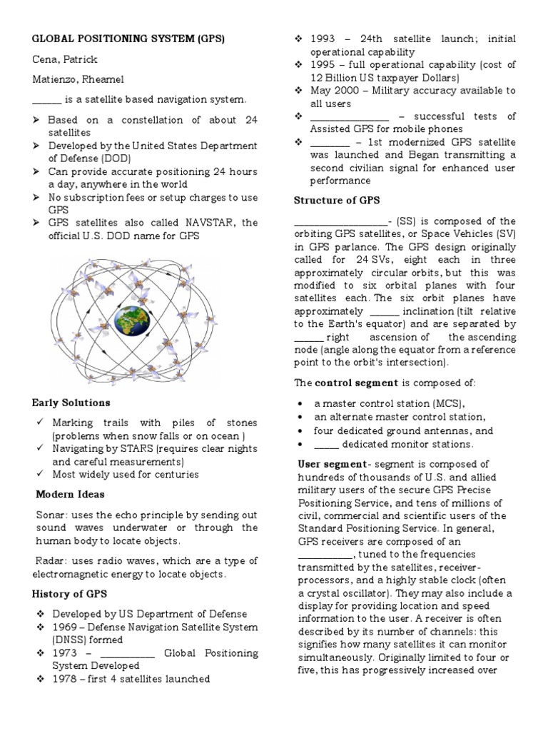 Gps Handouts | PDF | Global Positioning System | Satellite