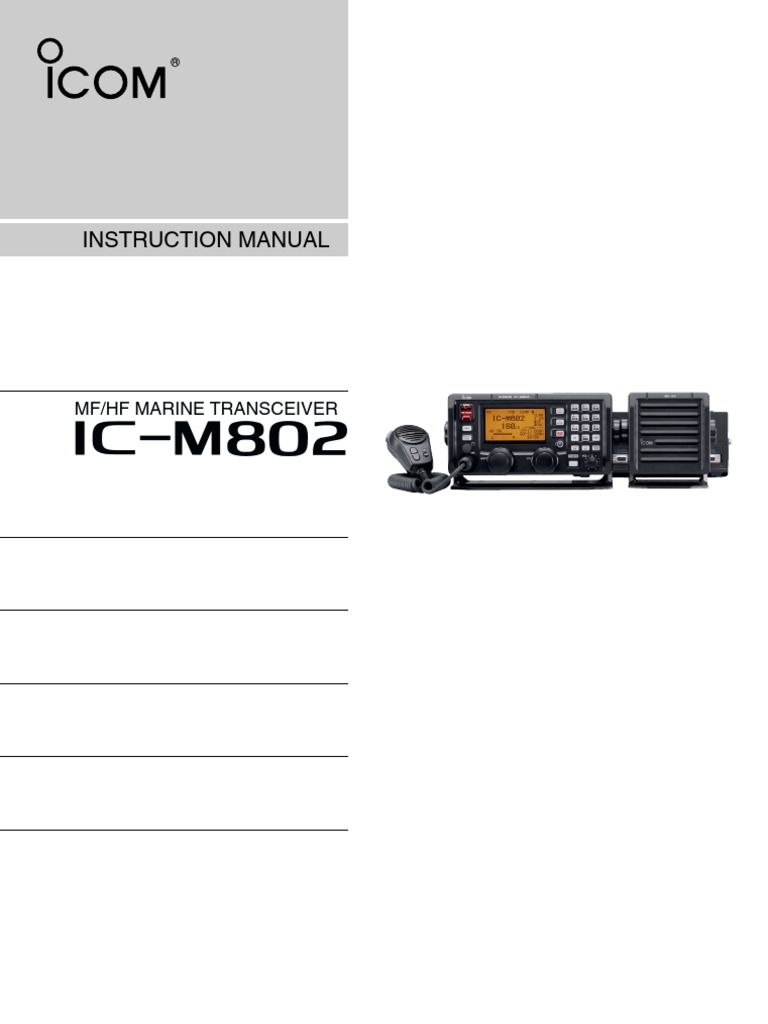 Icom IC-M802 Instruction Manual | Telecommunications Engineering ...