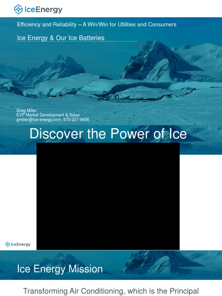 Ice Energy & Our Ice Batteries: Efficiency and Reliability - A Win/Win ...