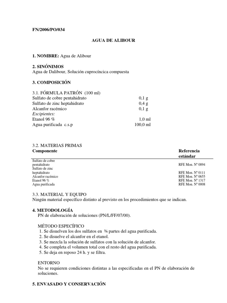 Agua Alibour | PDF | Medicamentos con receta | Agua