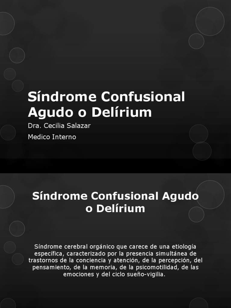 Síndrome Confusional Agudo o Delírium | PDF | Depresión (estado de ...