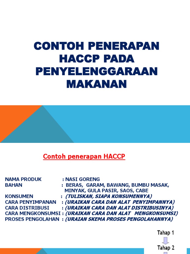 Contoh Penerapan HACCP Nasi Goreng